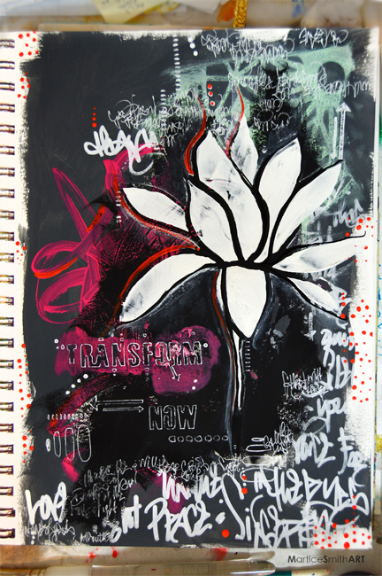 StencilGirl® Talk: Graffiti Grunge Art Journal Page by Martice Smith II