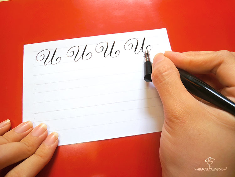 Caligrafía copperplate, ¿cómo escribir la letra "U"? | Aracelyasmine ...