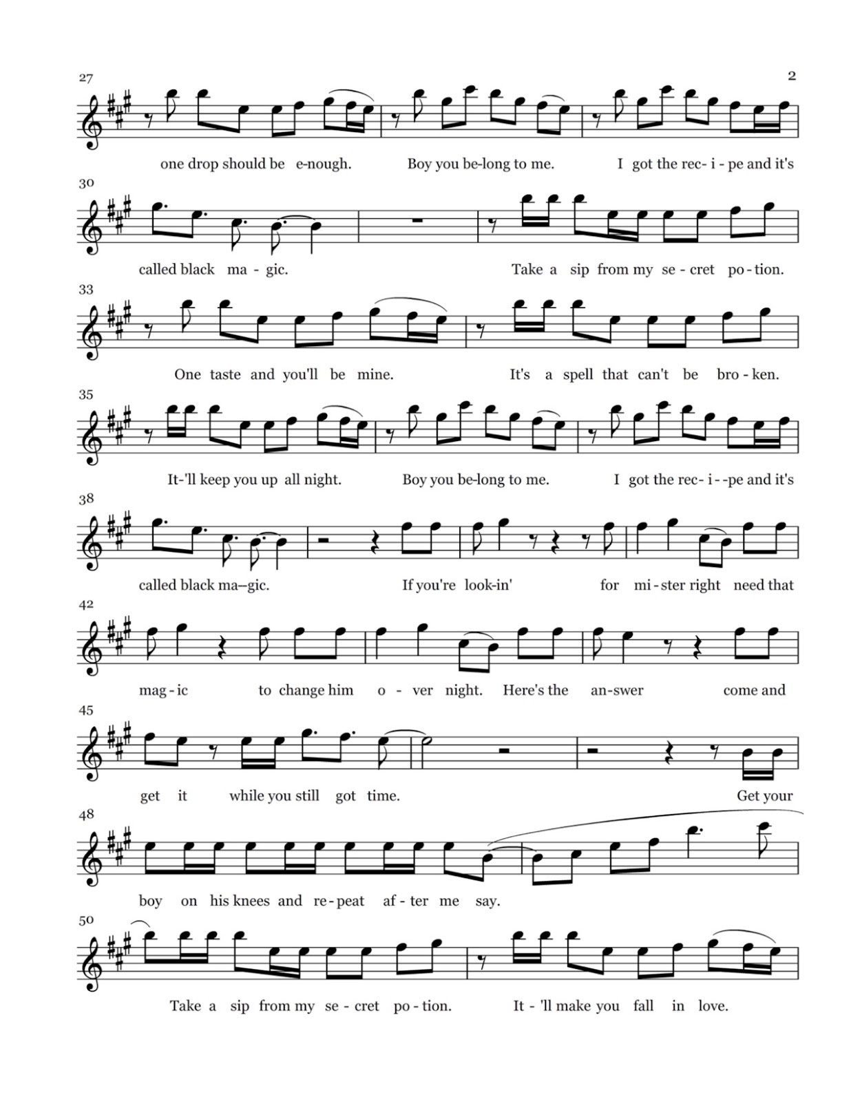 Flute Sheet Music: Black Magic - Sheet Music
