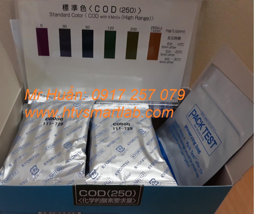 Packtest phân tích nhanh COD thang cao 0-250 mg/l, WAK-COD(H), Kyoritsu ...