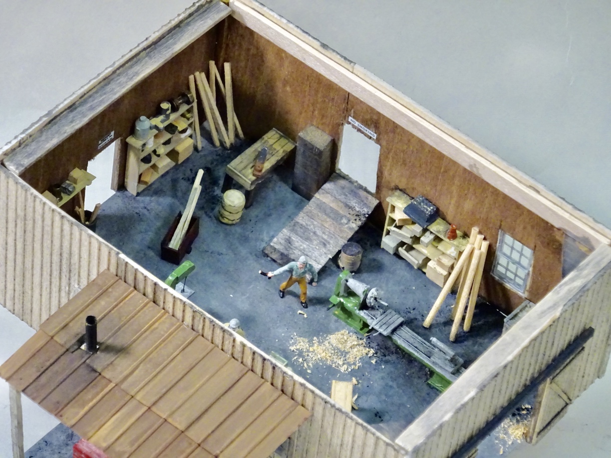 Model Railroad Minutiae: Furniture factory building one less roof