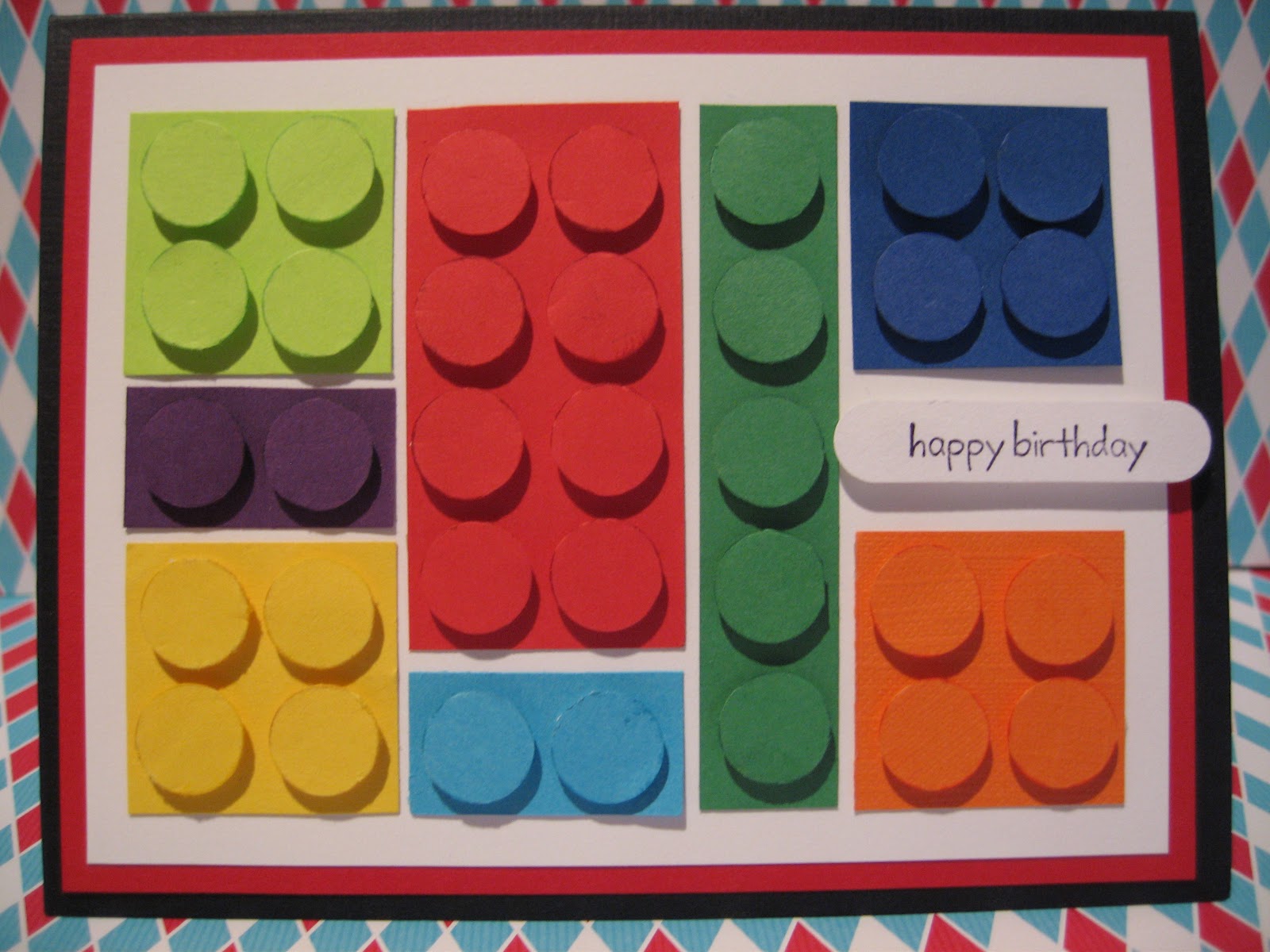 Stampin with Pat, Stampin Up Demonstrator: Birthday Lego Card - Take 2