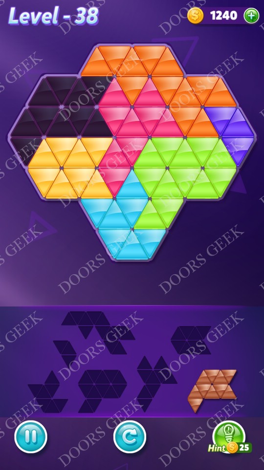 Block! Triangle Puzzle Advanced Level 38 Solution ~ Doors Geek