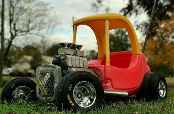 Just A Car Guy: another hot rodded Cozy Coupe, this one is from Brat Rodz