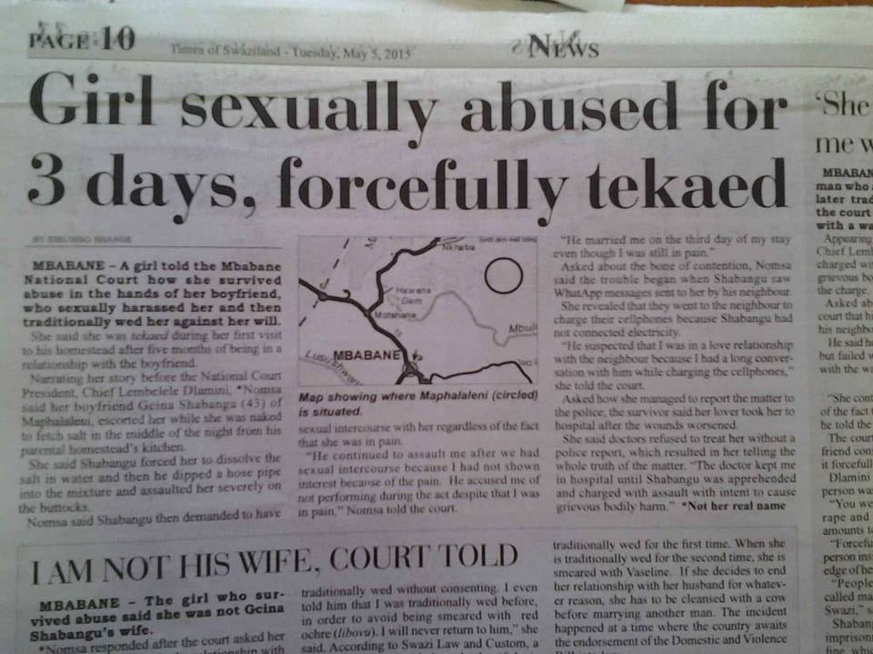 Creating a circle of trust for a gender inclusive society in Swaziland ...