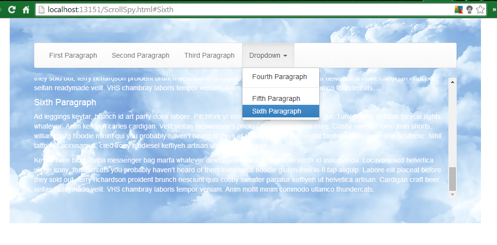 The Aspnet Mvc Club Step By Step How To Create An Scrollspy Navbar With The Twitter Bootstrap
