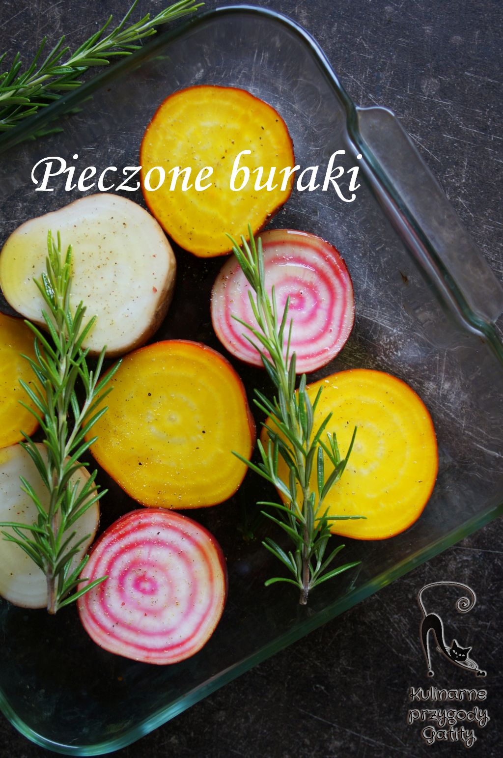 Pieczone kolorowe buraki