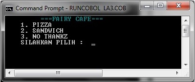 Membuat Menu Pada COBOL - DEFRI ZULKIFLI