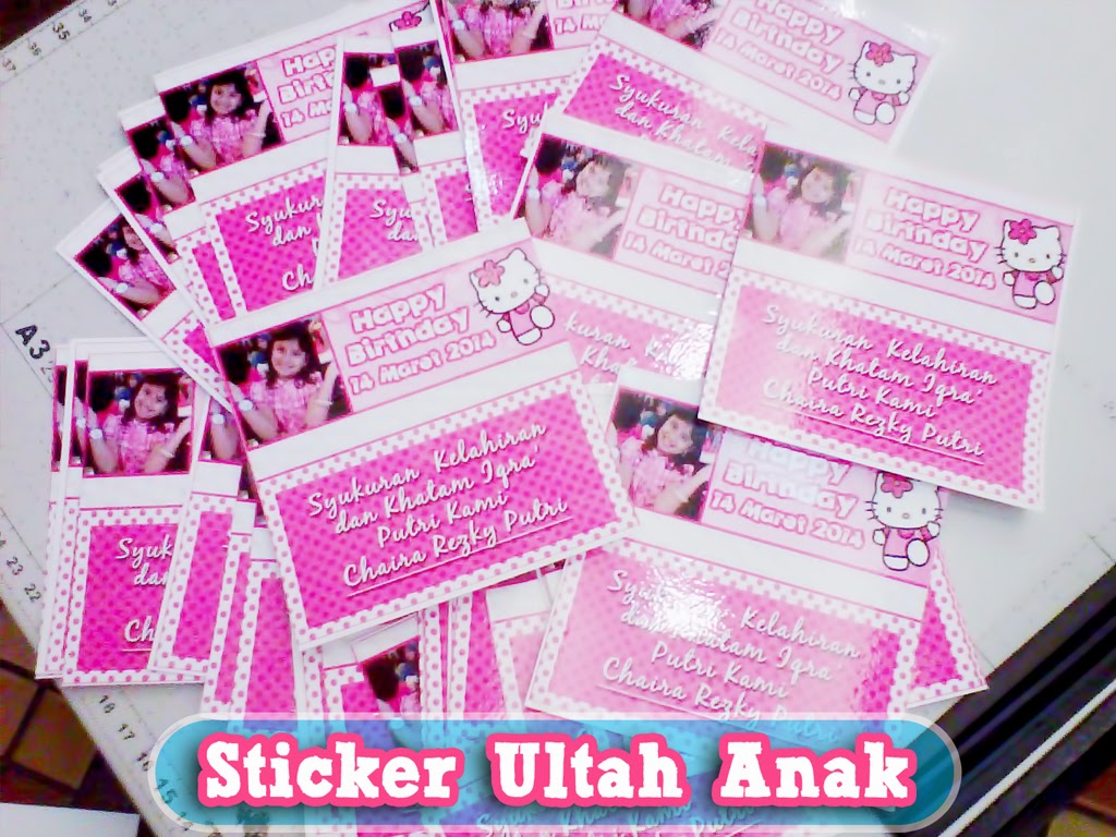 STICKER FOTO ULANG TAHUN ANAK UNTUK TEMPELAN SOUVENIR ~ Cetak Foto Kanvas