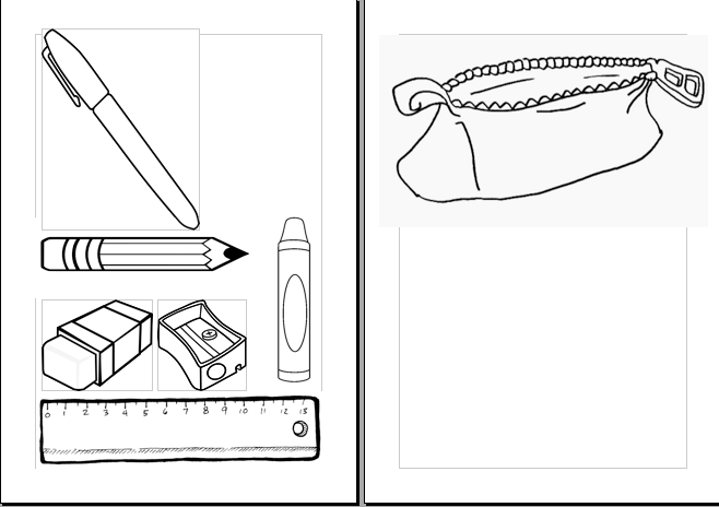 A place for sharing: Classroom objects, colours and school actions