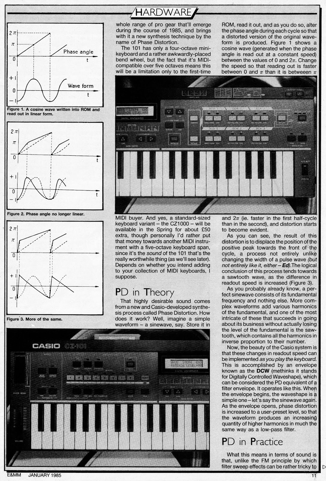 MATRIXSYNTH: 1985 E&MM Casio CZ101 Review - Phase Distortion Synthesis ...