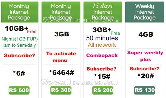 Zong Internet Package - all rounder pro