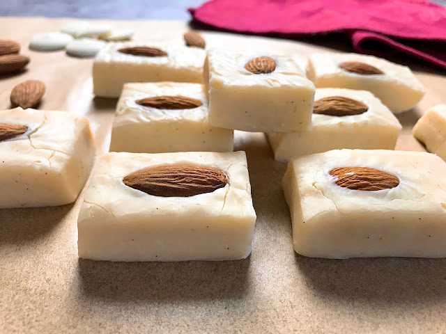 White Chocolate-Almond Fudge with Vanilla Bean