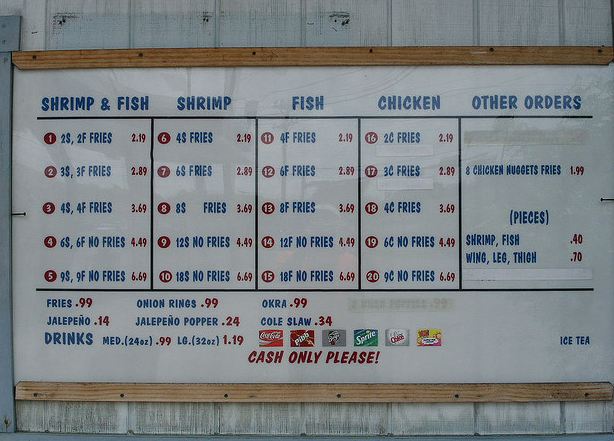 Boat n' Net: Menu