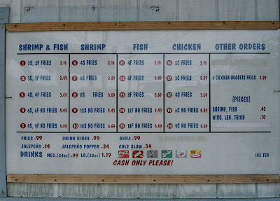 Boat n' Net: Menu