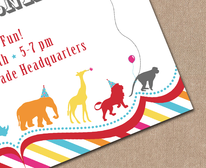 Kimberly J. Design: Animal Parade Birthday Party Invitation!