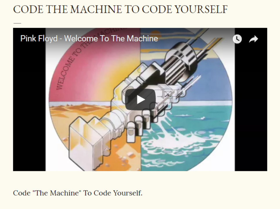 CODE The Machine TO CODE Yourself