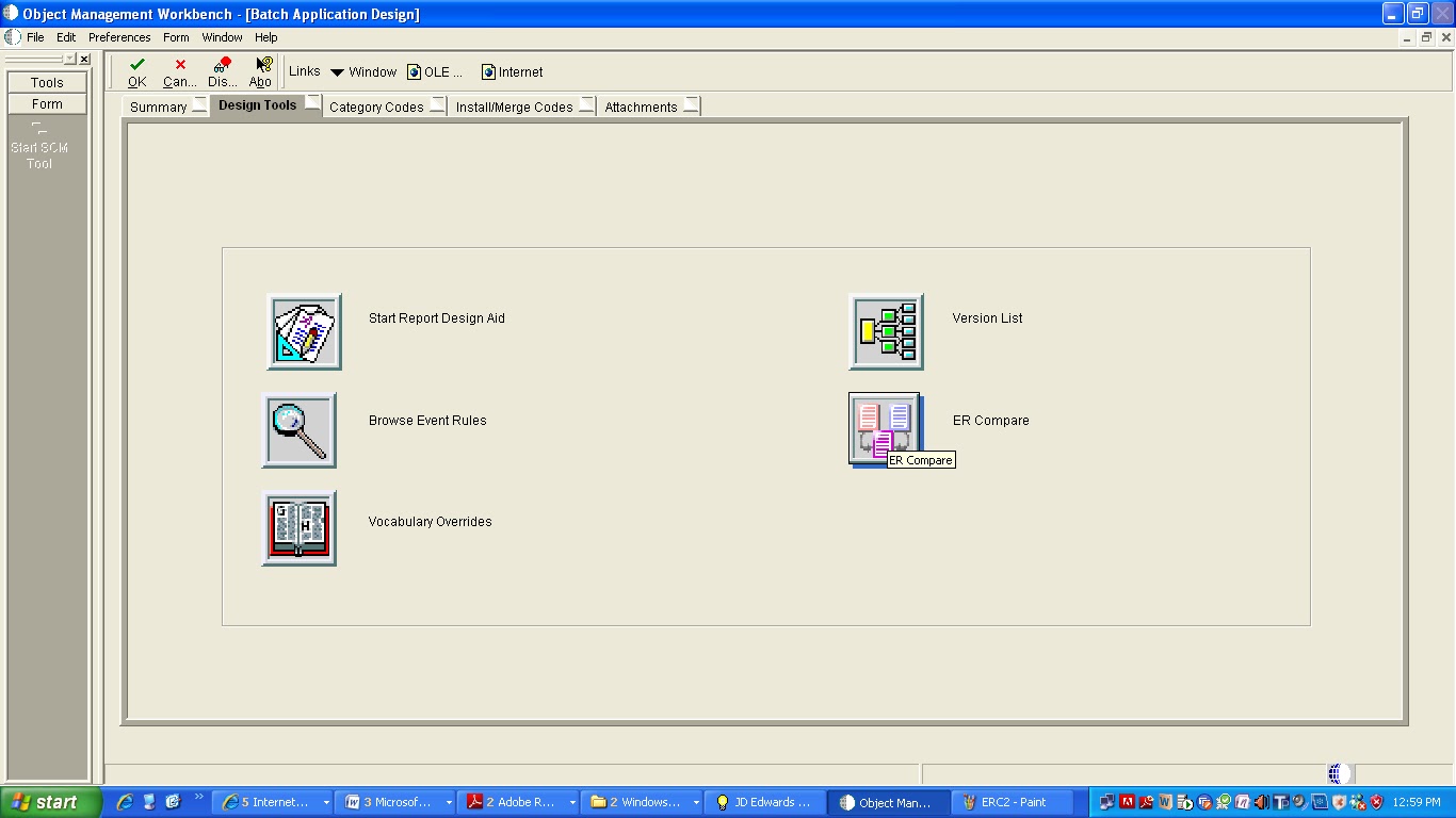 JD Edwards Enterprise One: Visual ER Compare Tool