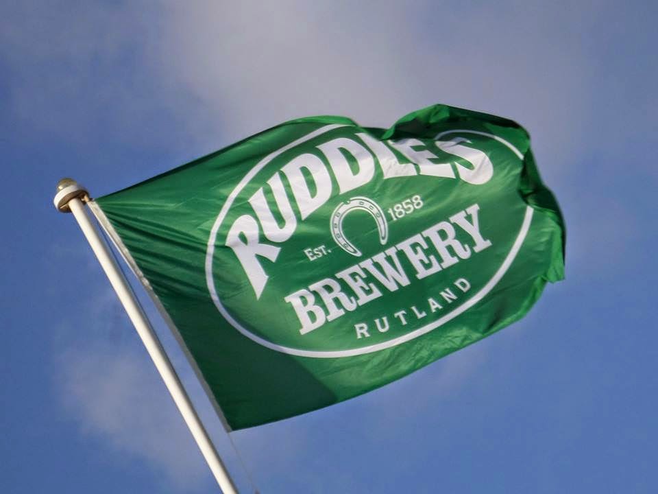 Martin Brookes Oakham: Ruddles Brewery Rutland Flag Oakham