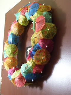 Whimsically Homemade: Parasol Pick Spring Wreath