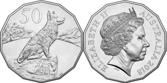 World Coin News: Australia 50 cents 2018 - Year of the Dog