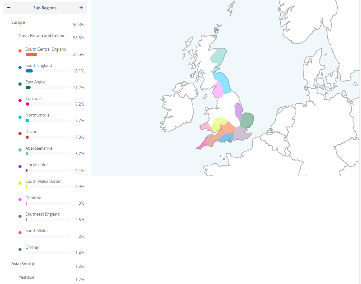 Cruwys news: My updated family ancestry maps from Living DNA