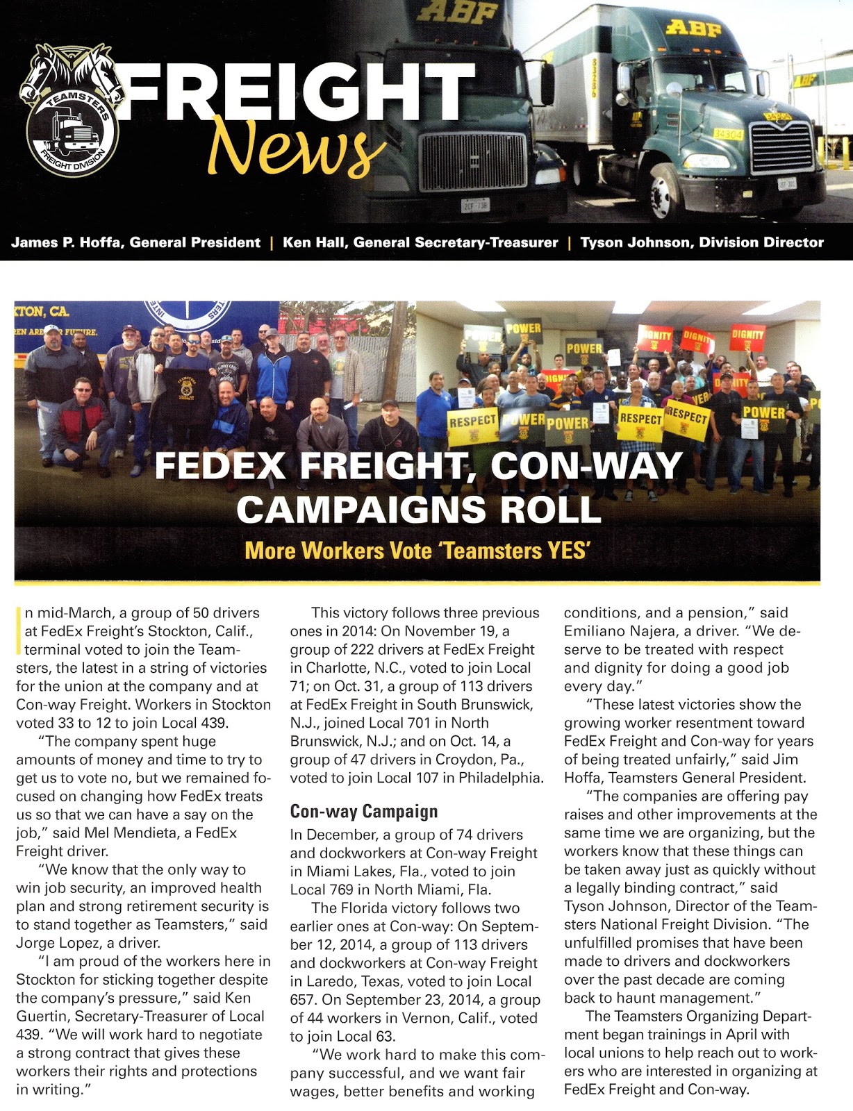Change Conway/XPO To Win: Teamsters News:Fedex Freight,Con-way ...