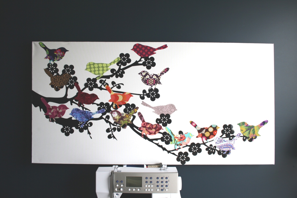 Chasing Cottons: Fabric scraps = Bird wall art