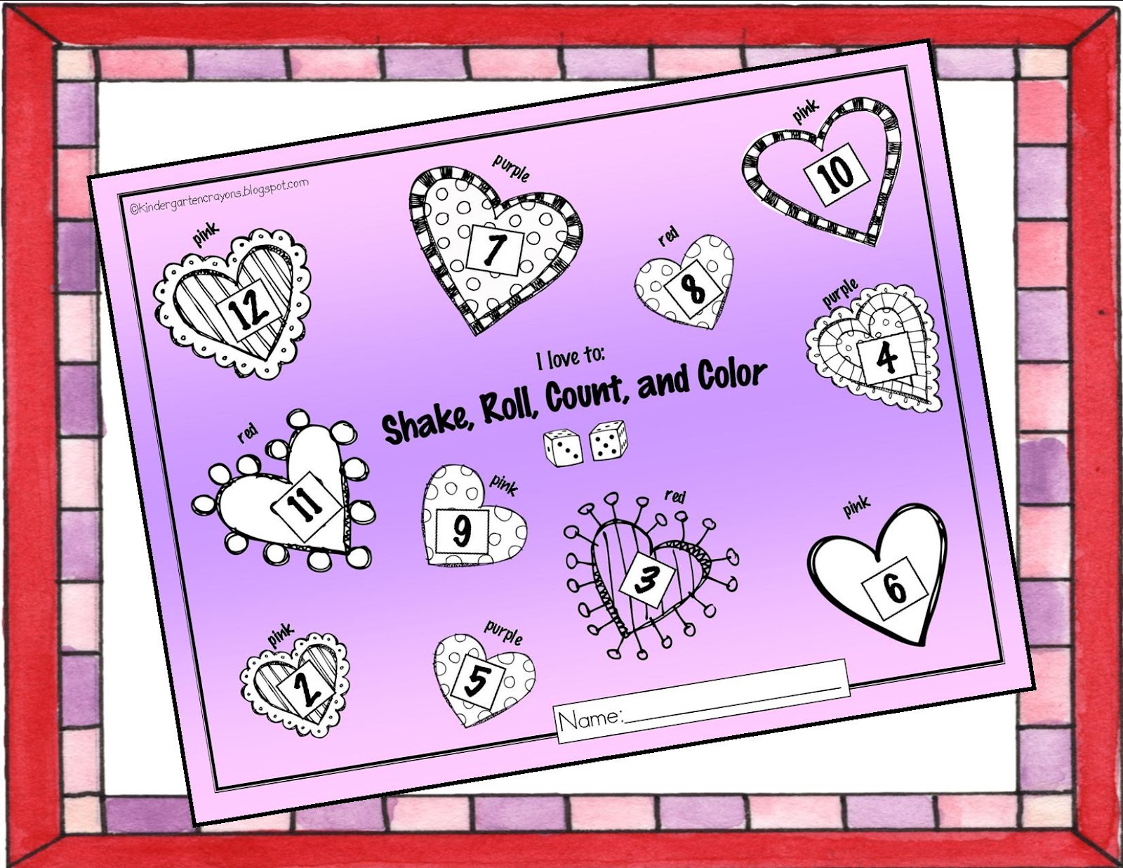 Kindergarten Crayons: Hearts Are Going to Roll!