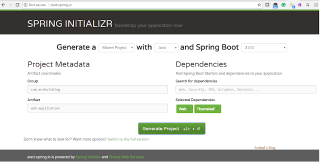 Anshul's Blog: Create your first Spring Boot web application with Maven & Thymeleaf: 4 Steps ...