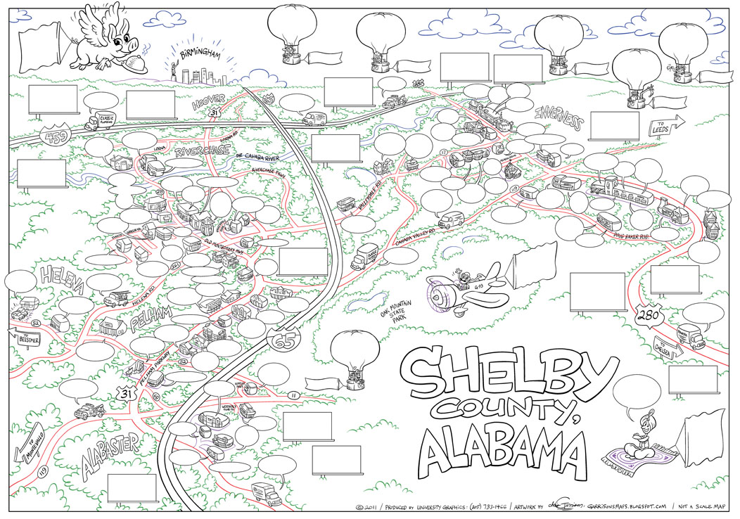 Garrison's Maps: Shelby County, AL - Line Drawing