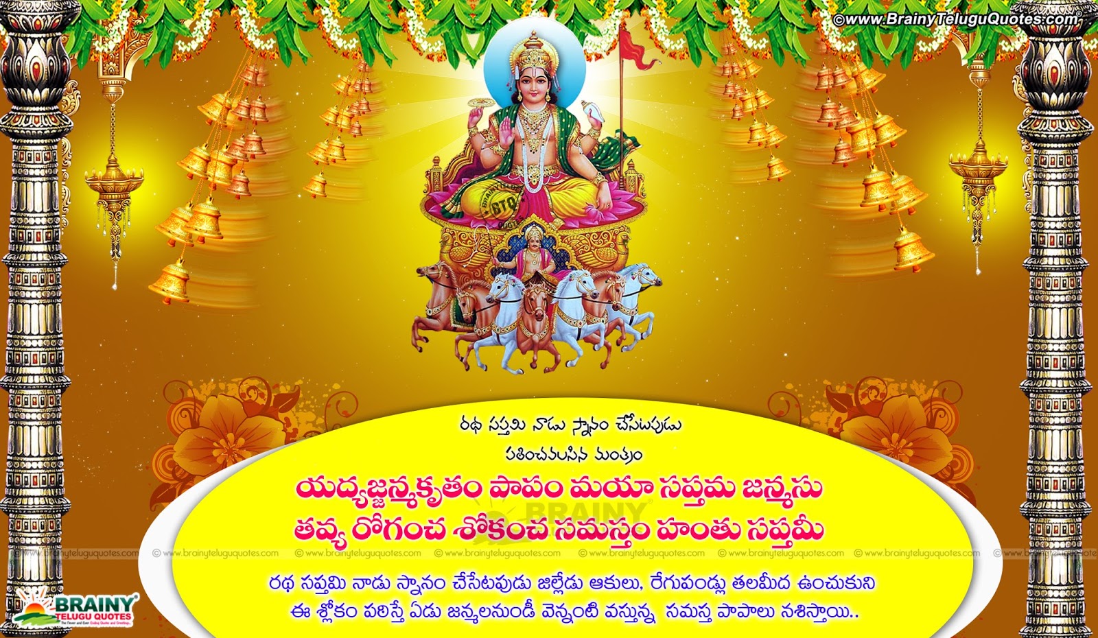 Happy Ratha saptami 2017 telugu wishes greetings quotes information ...