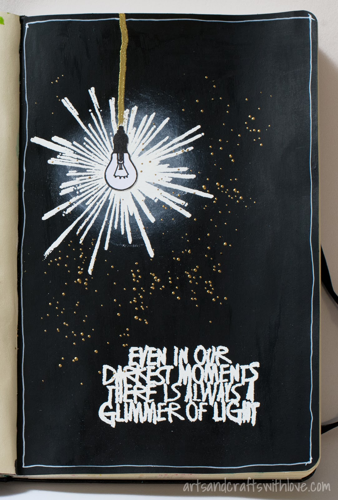 Art journal page: Glimmer of Light - Elina Stromberg