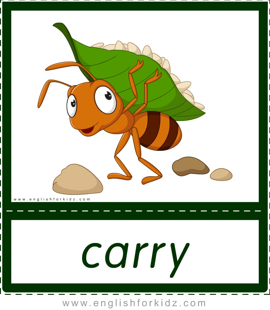 Printable Flashcards: Animal Actions. Part 1.