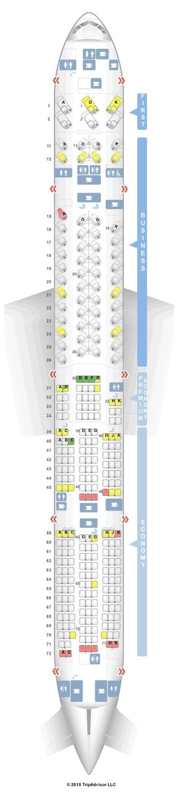 Luxury Boeing 777-300er seating plan