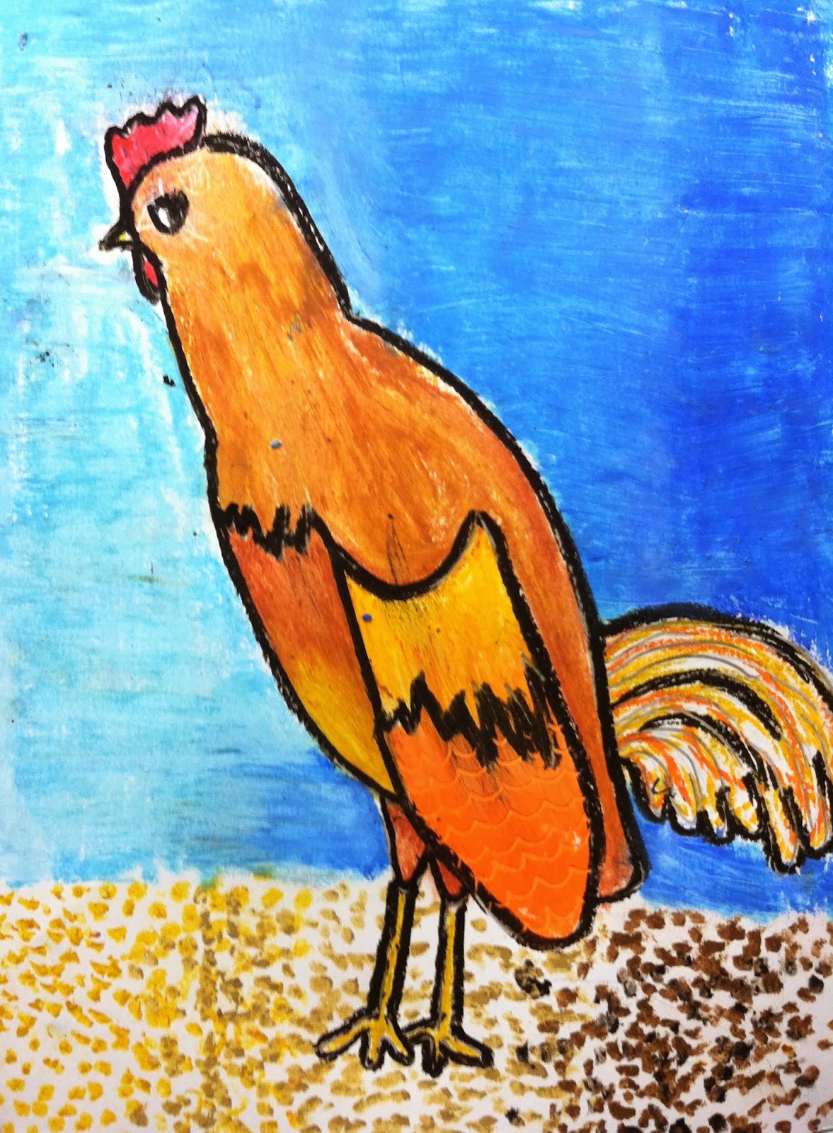 Mrs. Wille's Art Room: Picasso inspired oil pastel rooster drawings