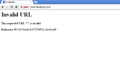 FACEBOOK ~ INVALID URL THE REQUESTED URL “/”, is invalid. Reference ...