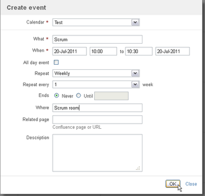 Confluence Plugins: Team Calendars