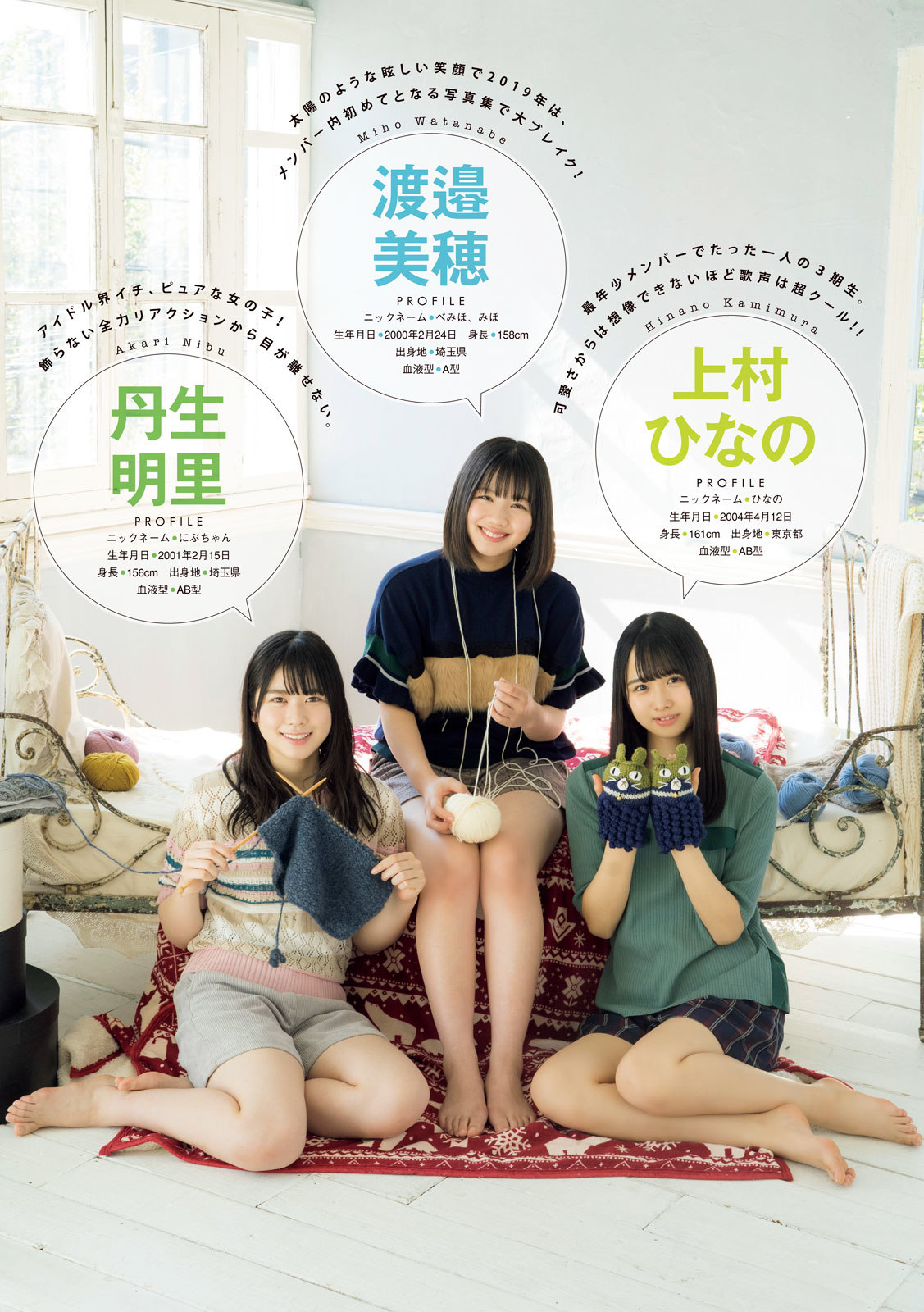 Watanabe Miho, Nibu Akari, Kamimura Hinano, Young Magazine Gekkan 2020 No.01 (月刊ヤングマガジン 2020年01号 ...