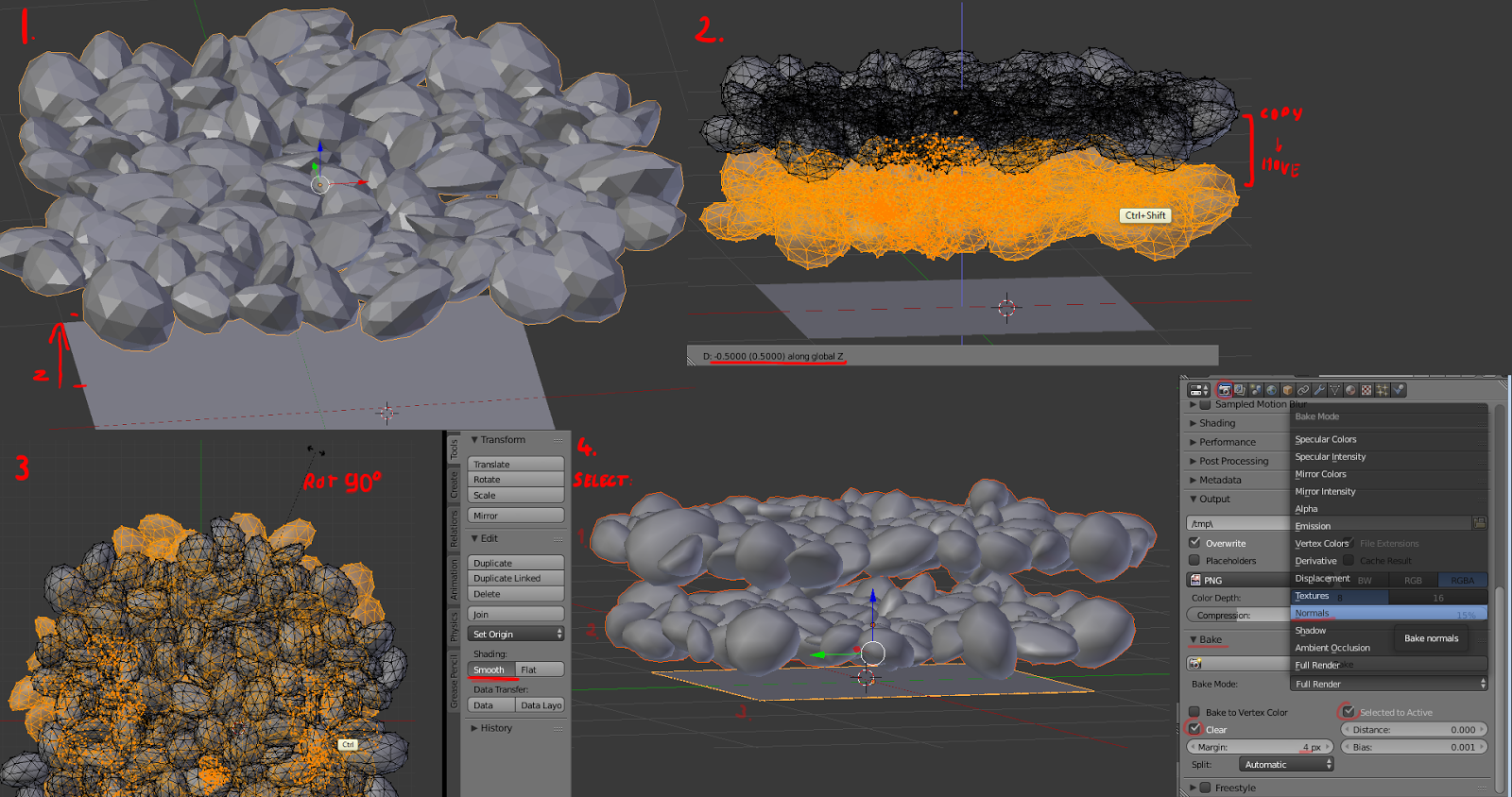 ExceptionGate Blog: Tutorial: Baking normal (and other) maps in Blender