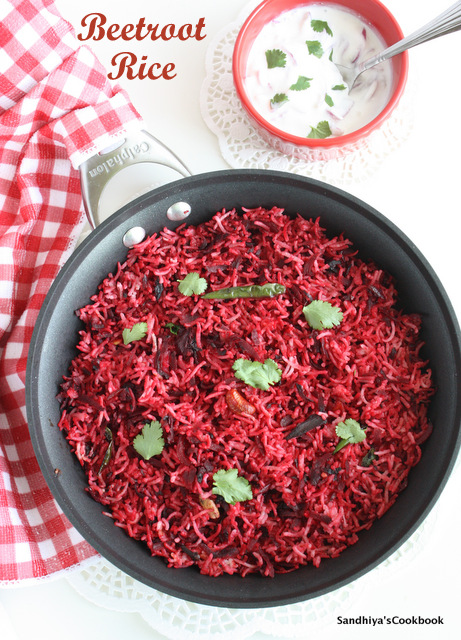 Sandhiya's Cookbook: Beetroot Rice | Beetroot Pulao | Variety Rice