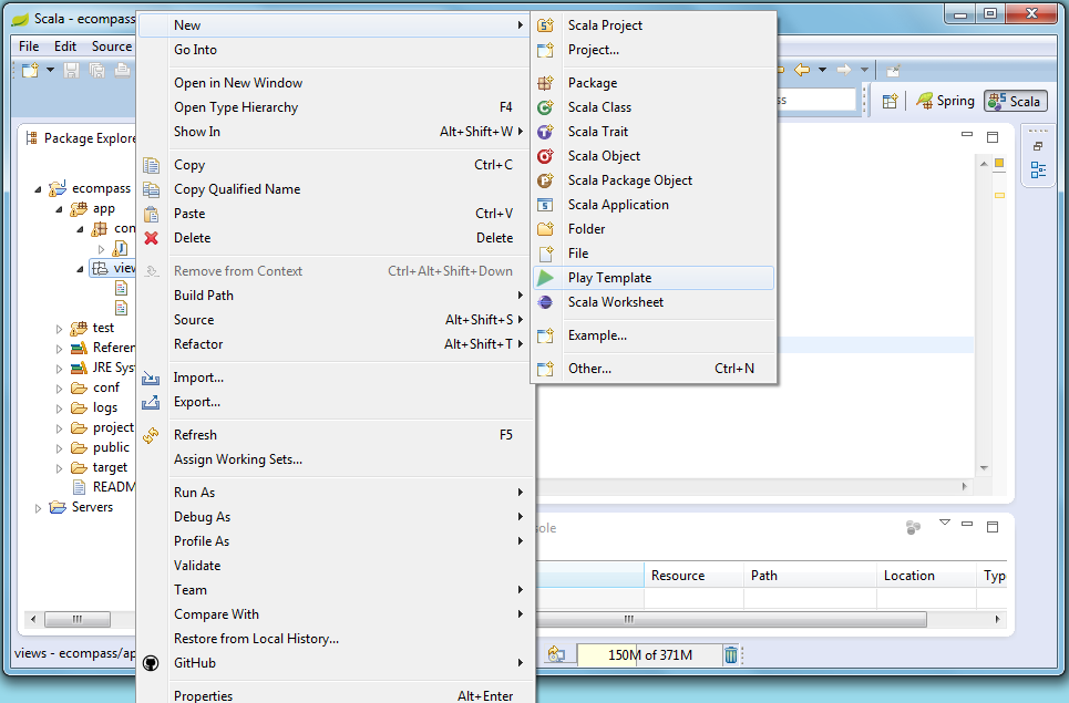 Java workbench: Create Play Framework 2.0 web application in eclipse