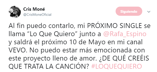 Cris Moné Club de Fans Oficial: 2019