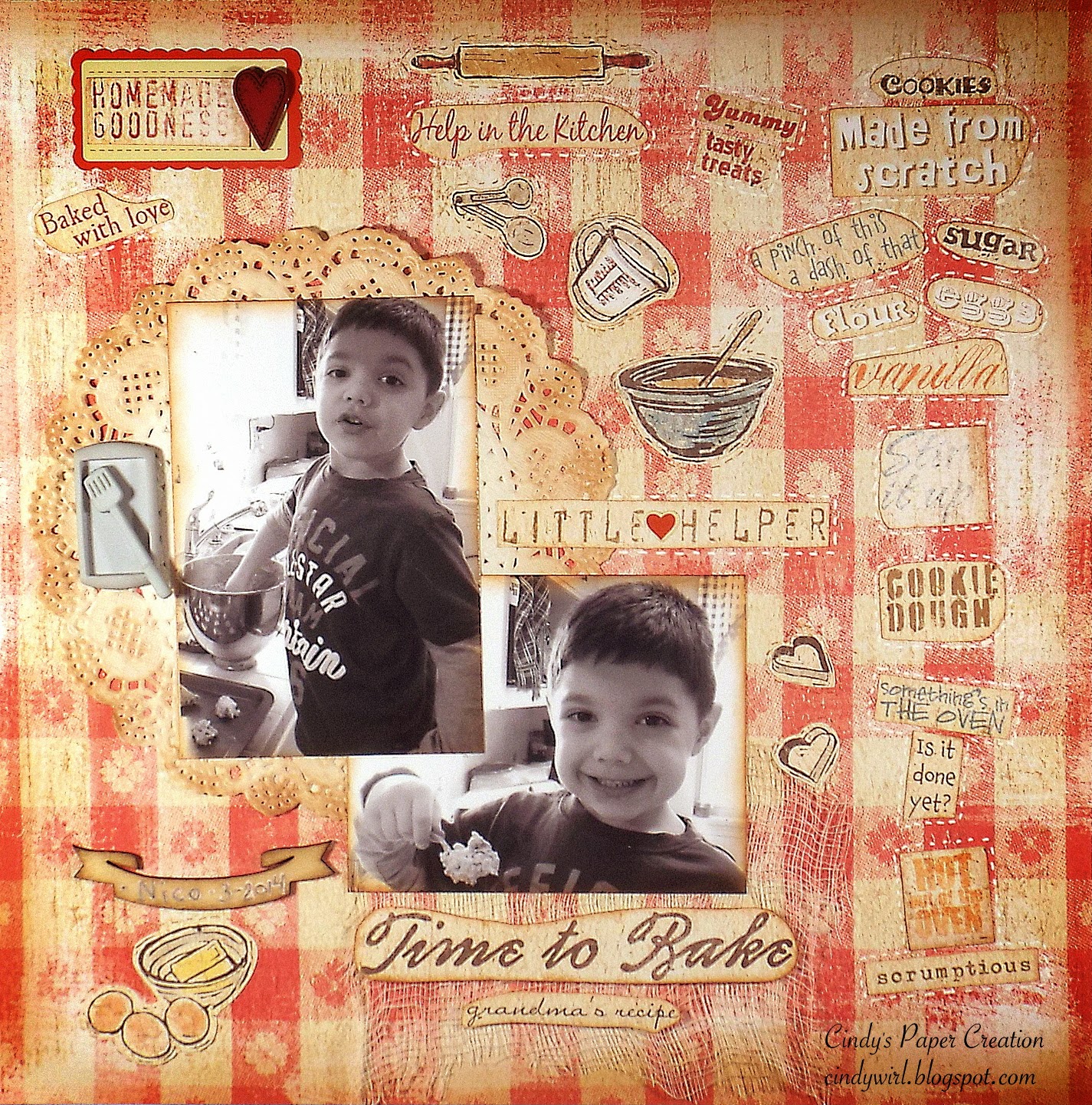 CINDY'S PAPER CREATION: Time To Bake With My Little Helper!