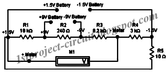 Project Circuit Design: 1.5V to 9V Battery Tester Circuit