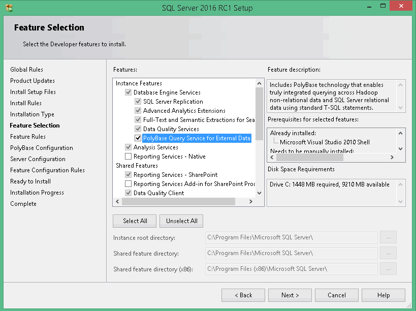 SQL Server Techniques: Installing Polybase for SQL Server 2016 RC1