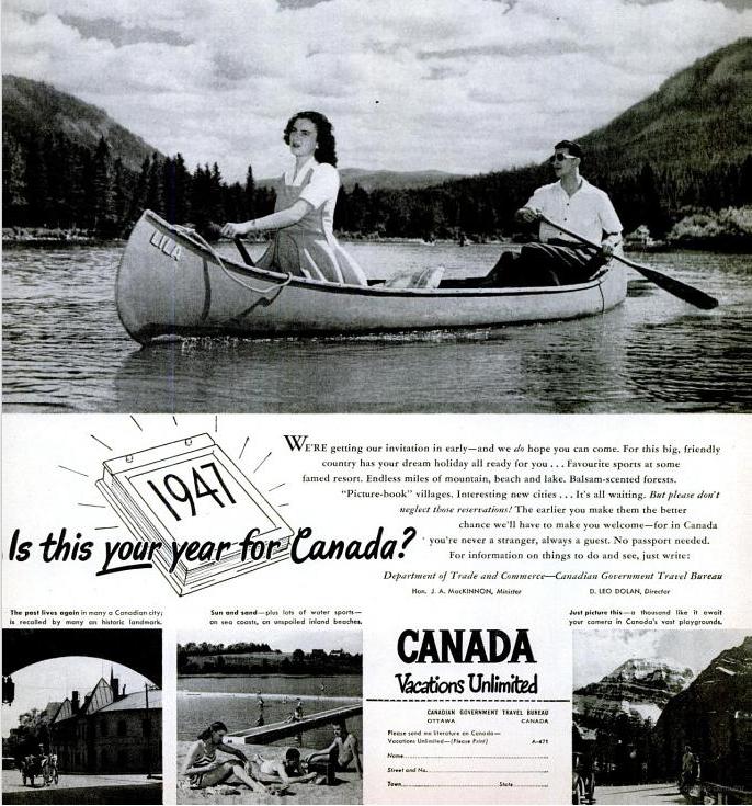 Traveling To The Past: Is this your year for Canada? 1946 Vintage ...