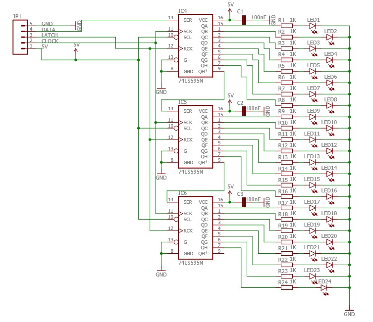 Vellamys Blog About Arduino Playing With 24 Leds Using Three 74hc595
