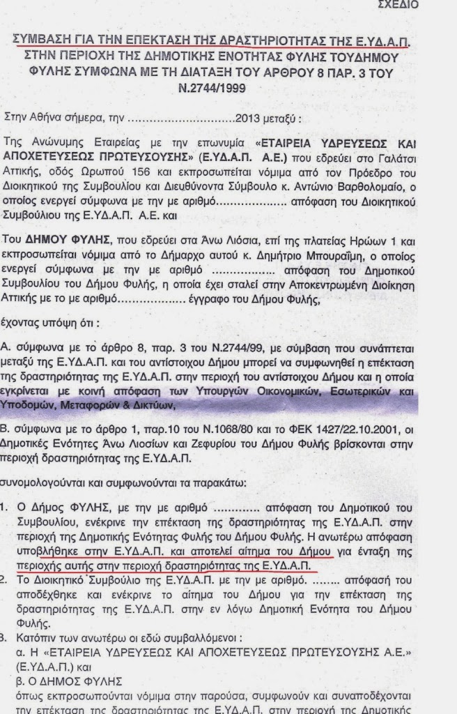 ΑΝΑΤΡΟΠΗ ΣΤΗΝ ΑΤΤΙΚΗ: Το μέγα σκάνδαλο του νερού στο Δήμο Φυλής…
