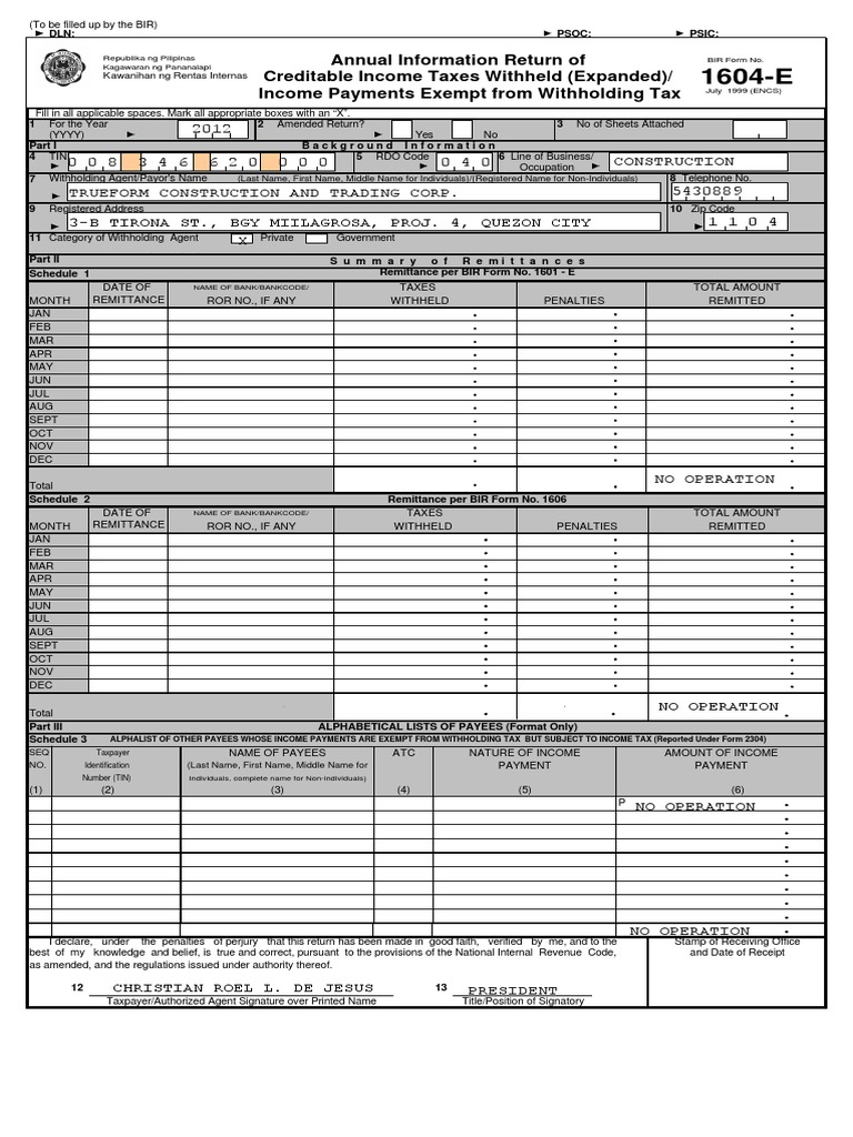 bir form 1601-e - philippin news collections